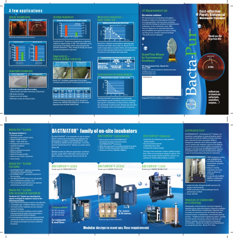 Bacta-Pur System For WWT PDF | PDF | Sewage Treatment | Chemistry