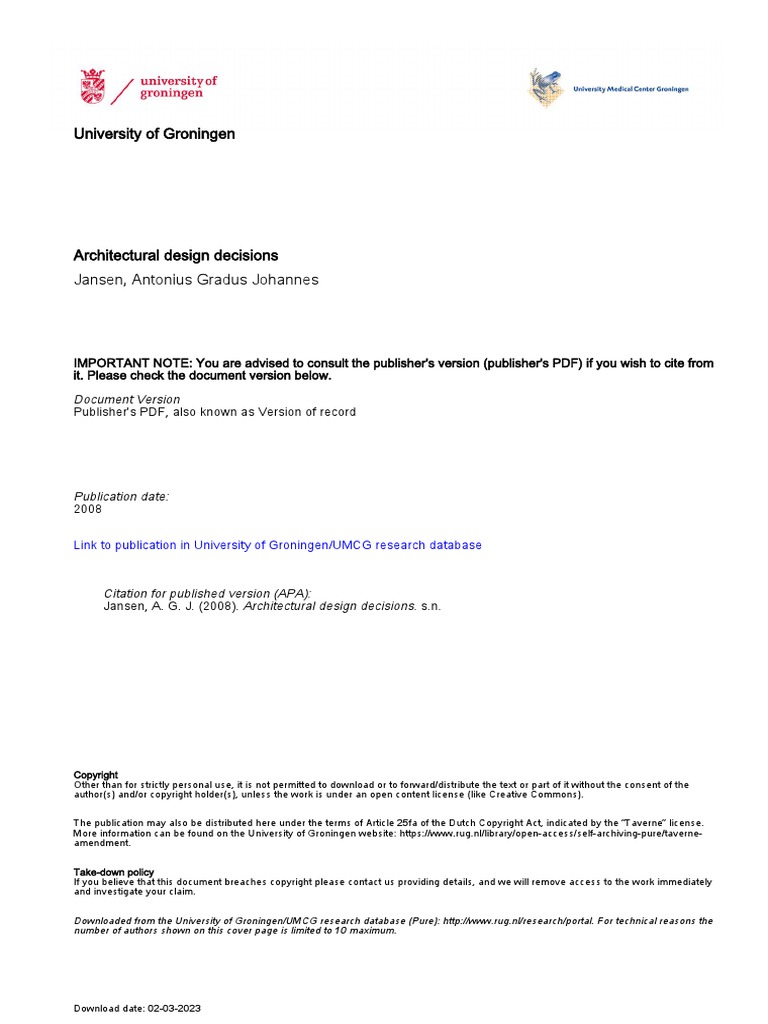 Link To Publication in University of Groningen/UMCG Research Database | PDF | Software ...