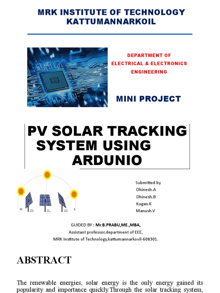 Solar - Tracking System-Manush | PDF | Photovoltaics | Solar Power
