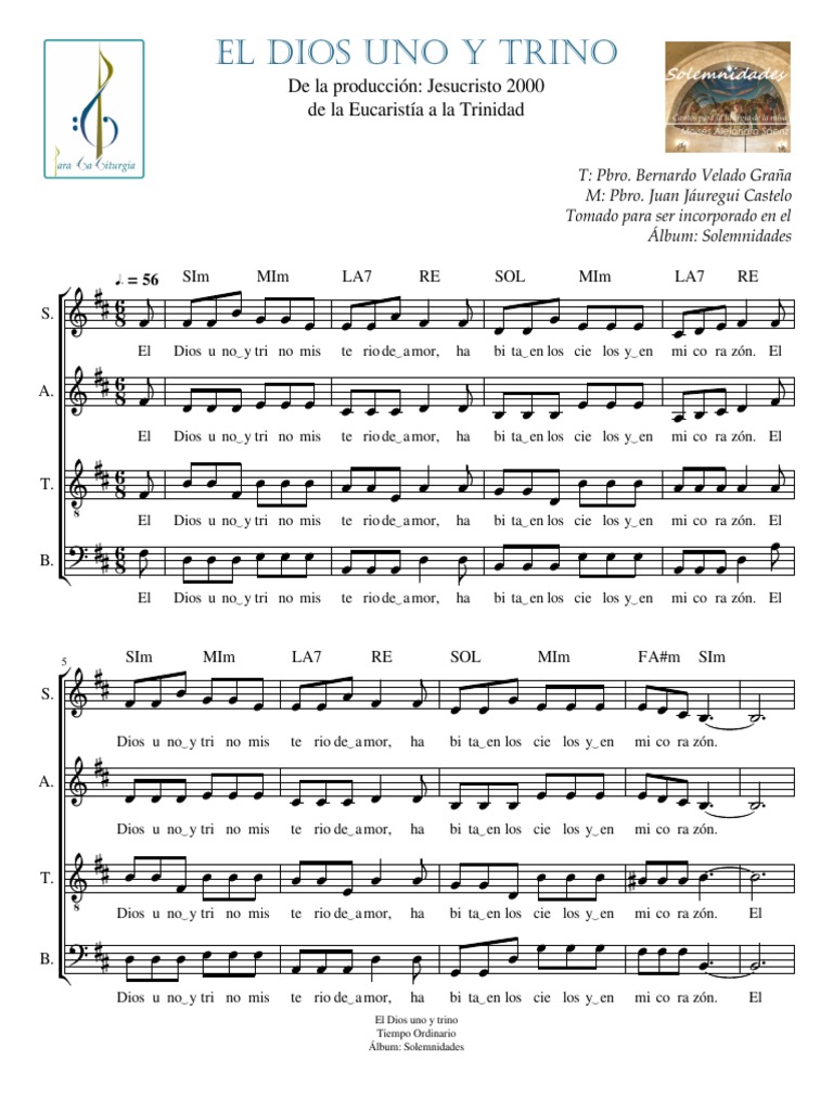 El Dios Uno y Trino - Satb | Descargar gratis PDF | Teología | Concepciones de dios