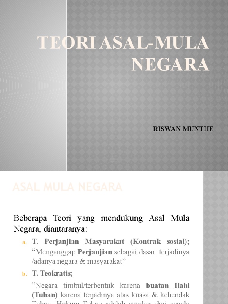 Teori Asal Mula Negara 2 | PDF