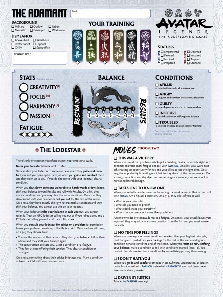 Avatar Legends - Core Playbooks | PDF