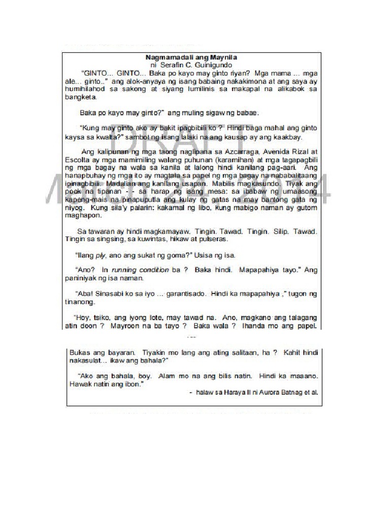 Nagmamadali Ang Maynila | PDF