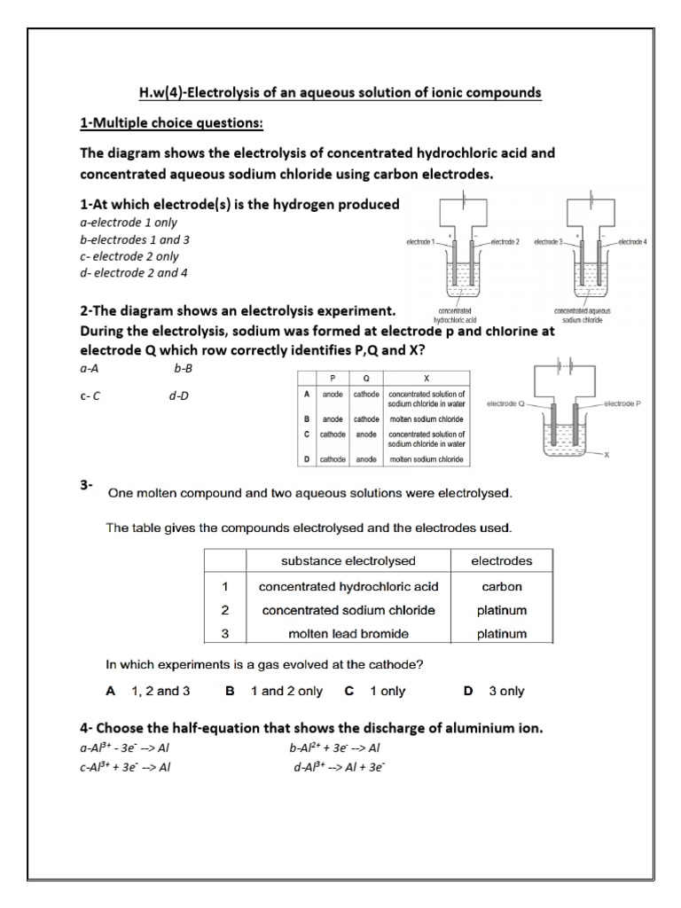 Electrolysis of Aqueous Ionic Solutions | PDF | Ion | Anode