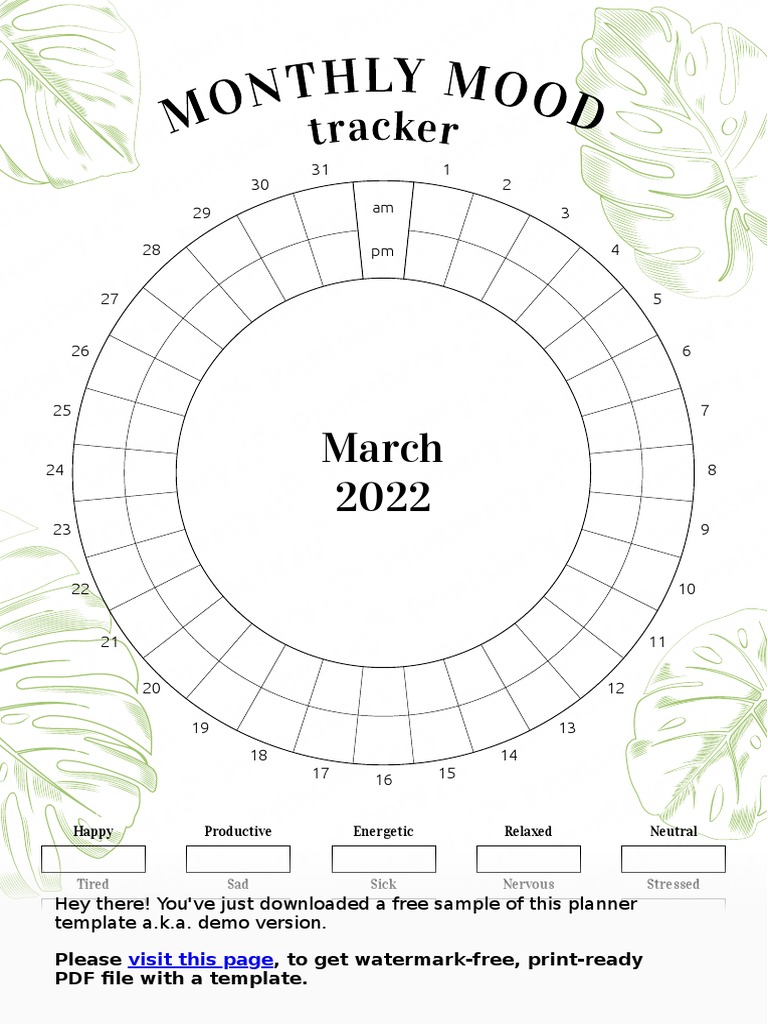 Monthly Mood Chart-A5 | PDF