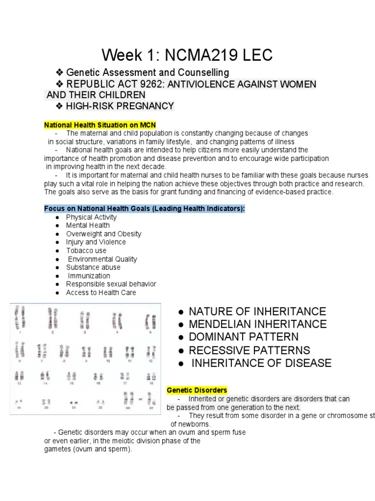 Week 1 - NCMA 219 Lec | PDF | Miscarriage | Preterm Birth