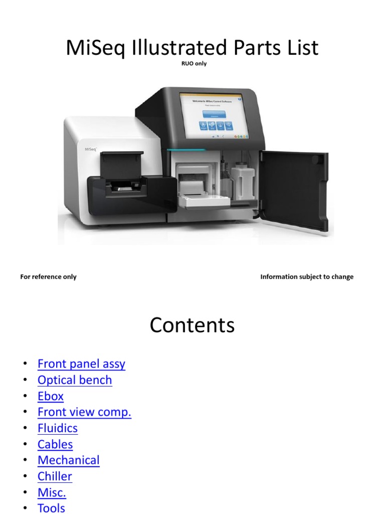 MiSeq Illustrated Parts List (v17) | PDF | Solid State Drive | Computing