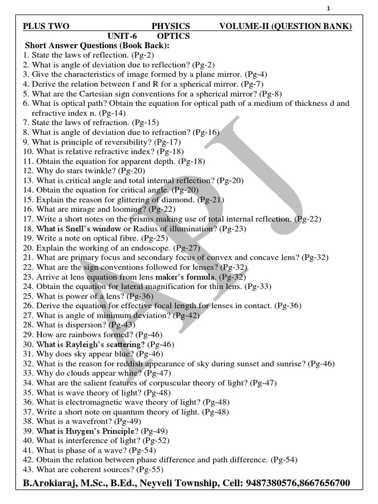 Namma Kalvi 12th Physics Volume 2 Question Bank em 216274 | PDF | Bipolar Junction Transistor ...