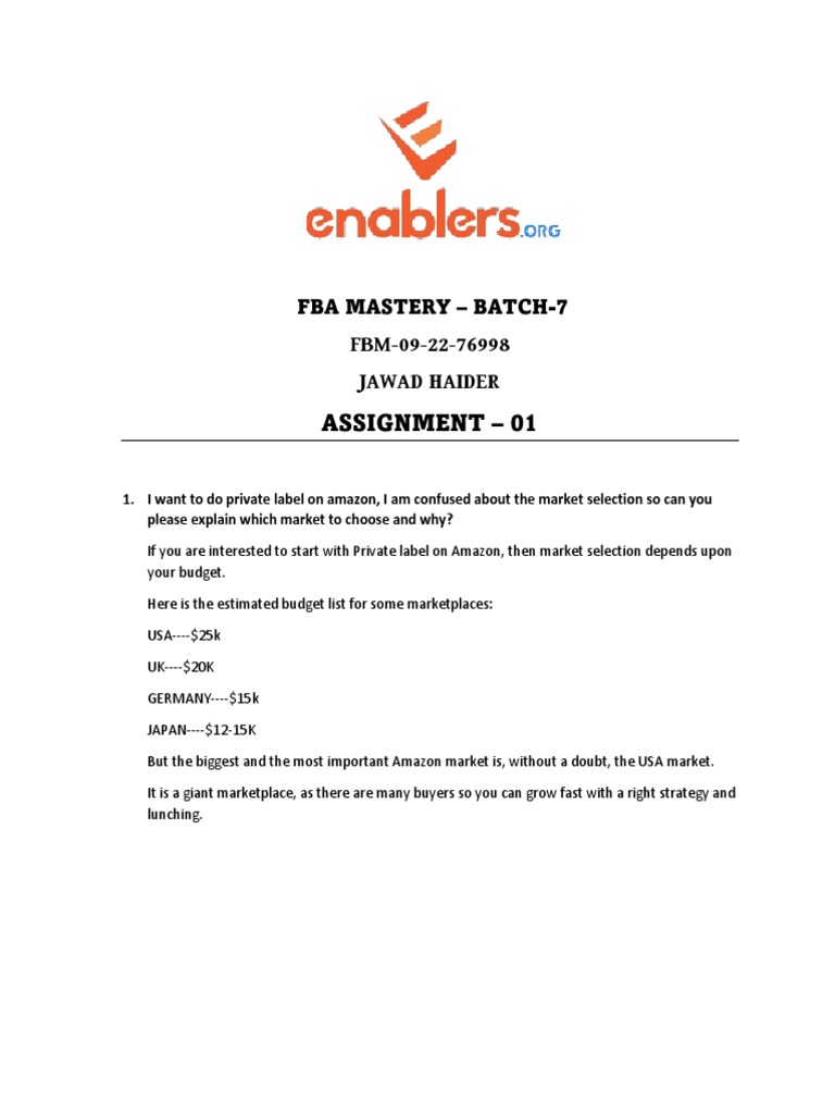 Assignment 01 - Jawad Haider | PDF | Retail | Brand