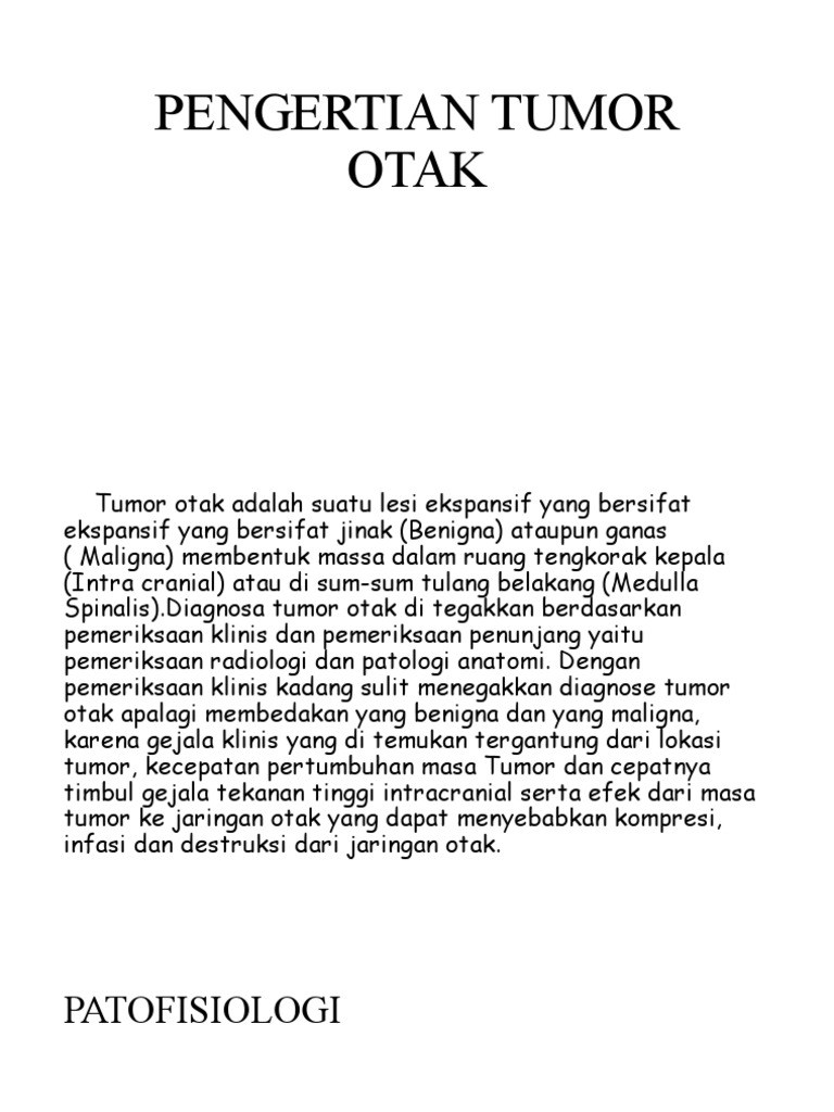 Pengertian Tumor Otak | PDF
