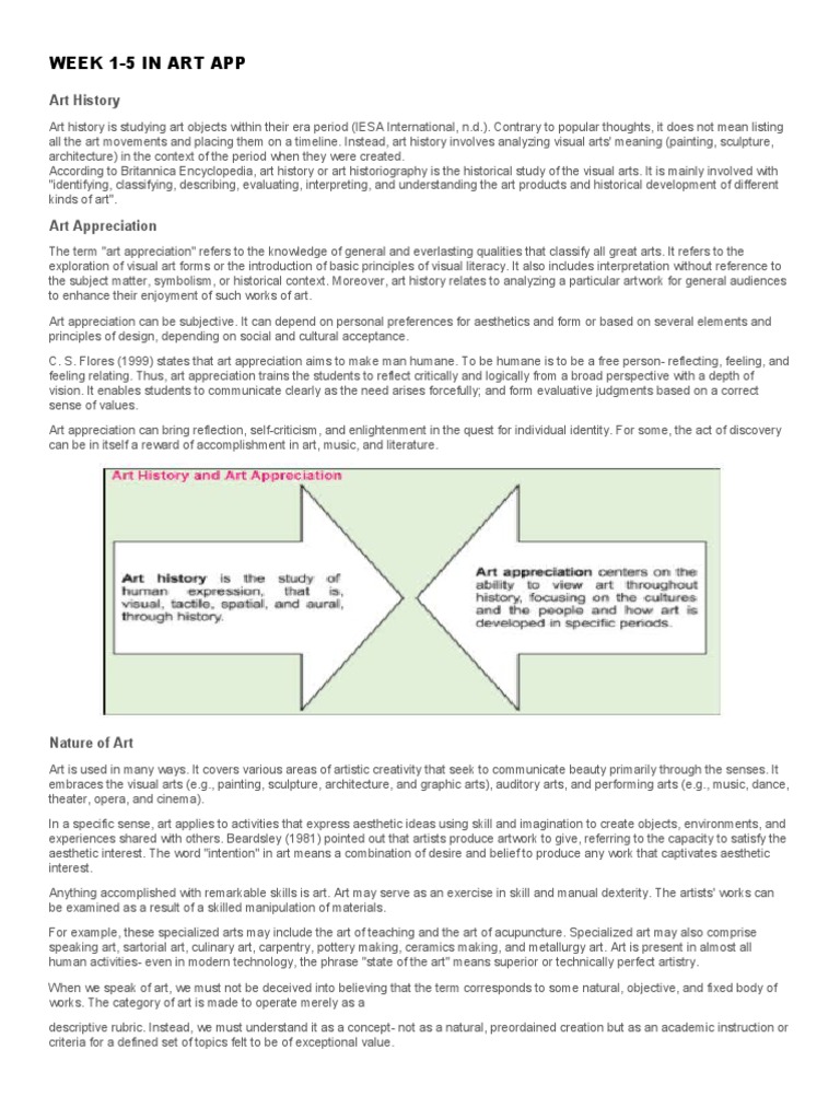 Exploring Foundational Concepts of Art History, Appreciation, and ...