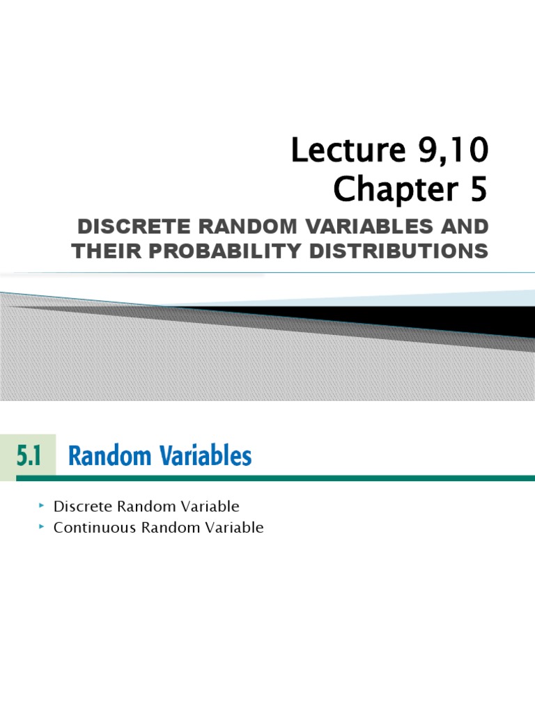 Lecture-9,10 - Chapter 5 - Probability Distribution | PDF | Probability Distribution | Random ...