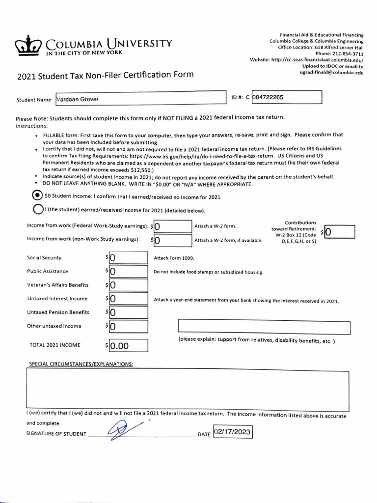Non Filer PDF | PDF | Irs Tax Forms | Economy Of The United States