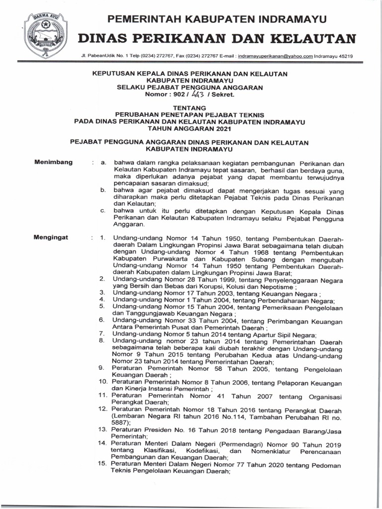 SK Pejabat Teknis PRB 2021 PDF | PDF