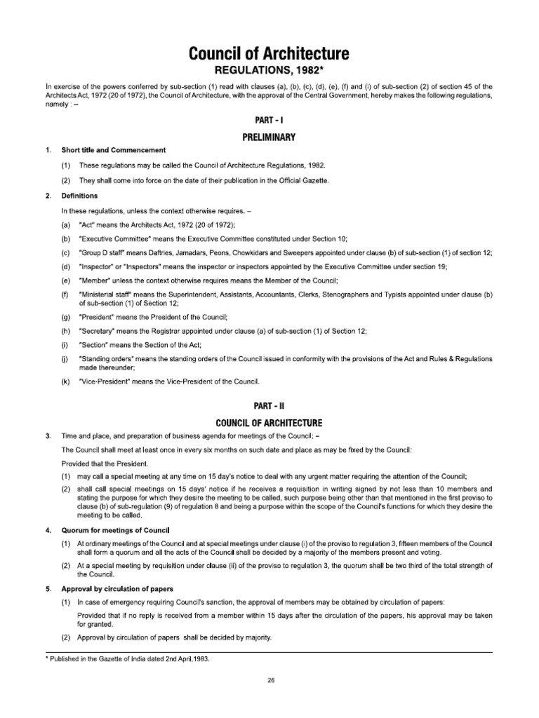 COA Regulations 1982 PDF | PDF
