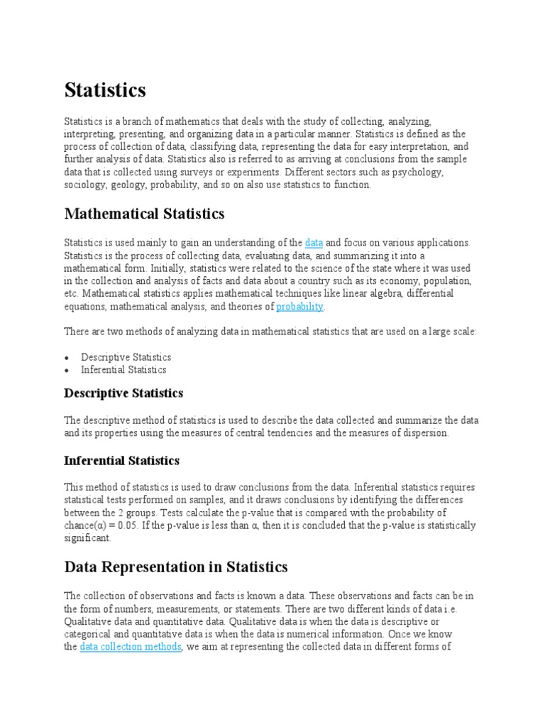 Statistics Notes | PDF | Statistics | Median