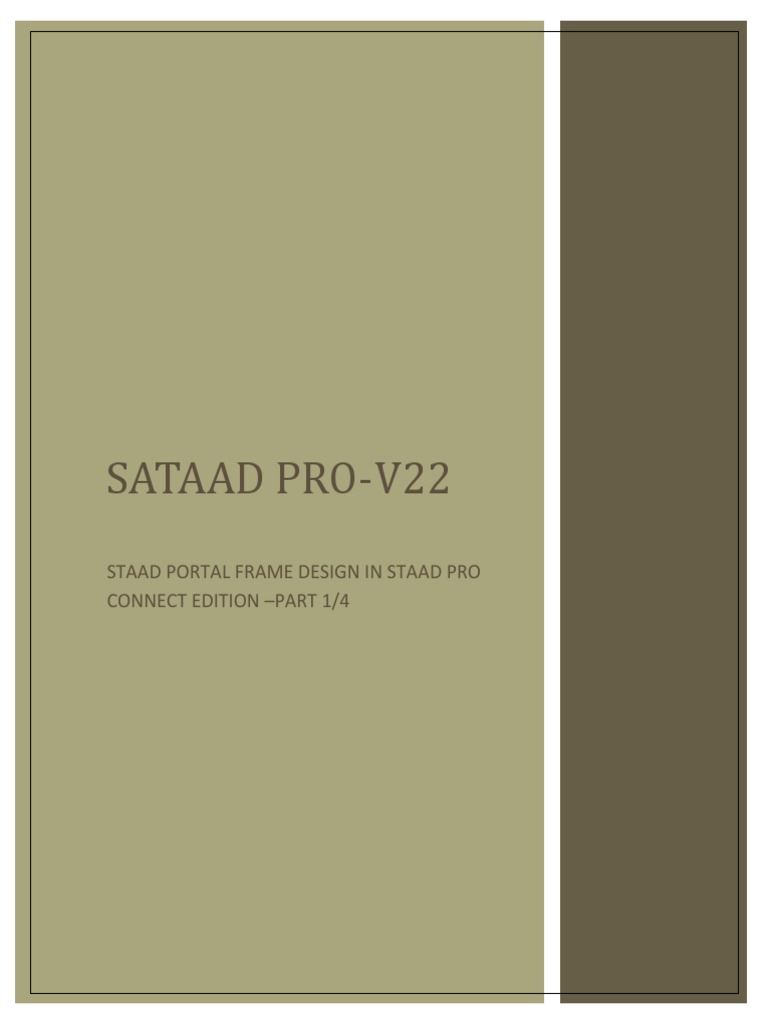 STAAD Pro V22 Portal Frame Design Guide | PDF | Computing