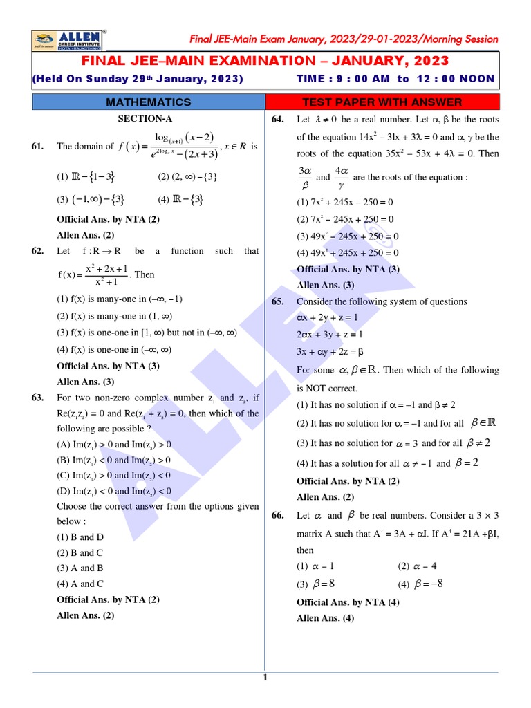 2901-Mathematics Paper+With+Answer Morning | PDF | Area | Circle