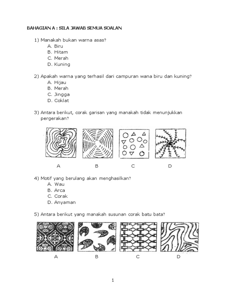 Soalan PSV Tahun 6: Latihan dan Ujian | PDF | Seni