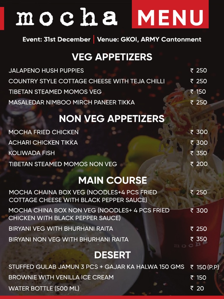 Mocha Gandhinagar Menu | PDF