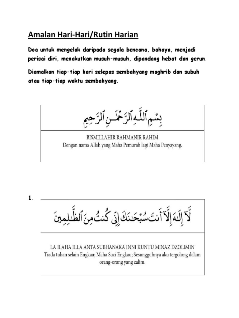 Amalan Rutin Harian PDF | PDF