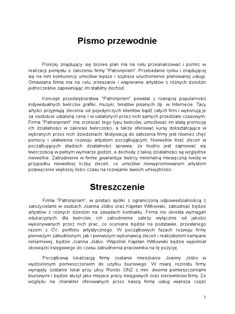 biznes plan.pdf | PDF