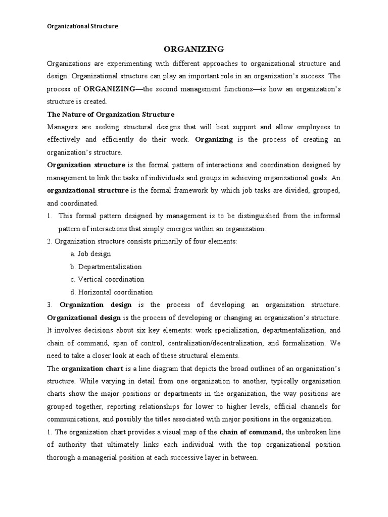 Organizational Structure | PDF | Organizational Structure | Business
