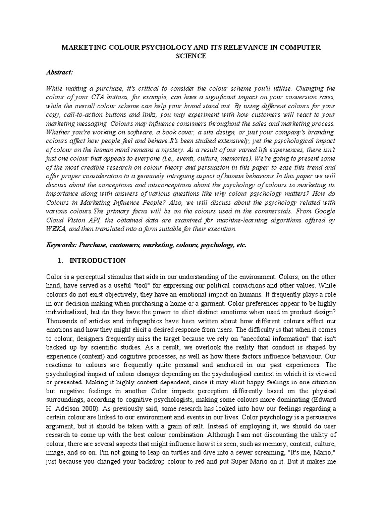 Colour Psychology in Marketing Strategies | PDF | Color | Brand