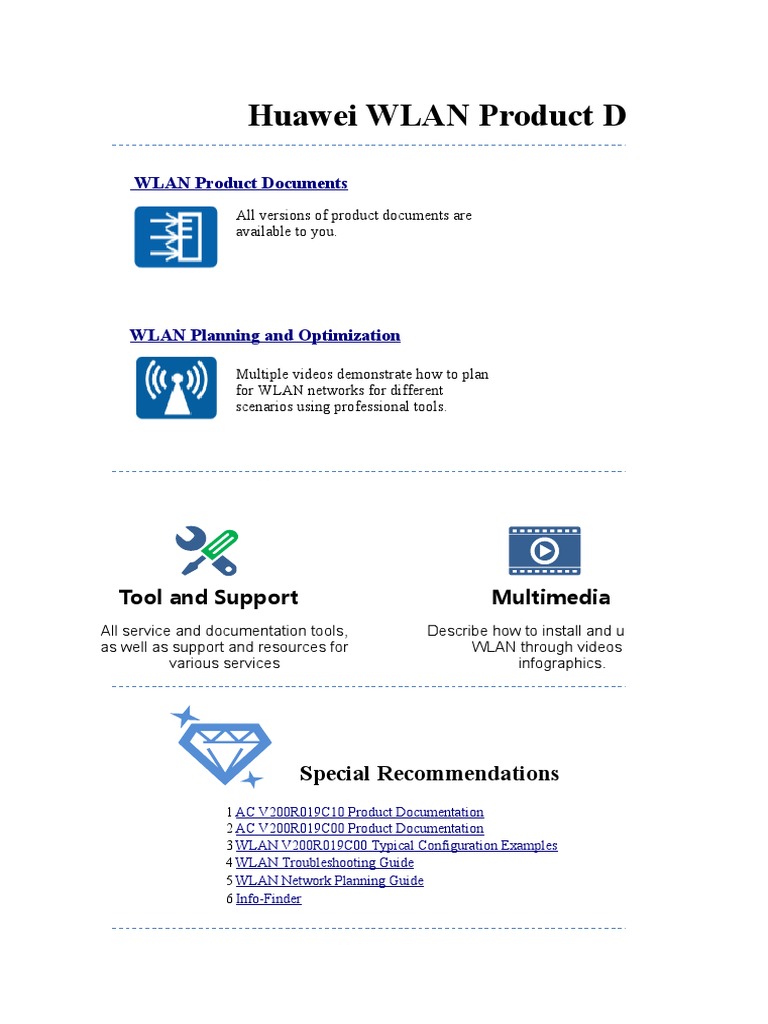 Huawei WLAN Product Documentation Bookshelf | PDF | Wireless Lan | Documentation