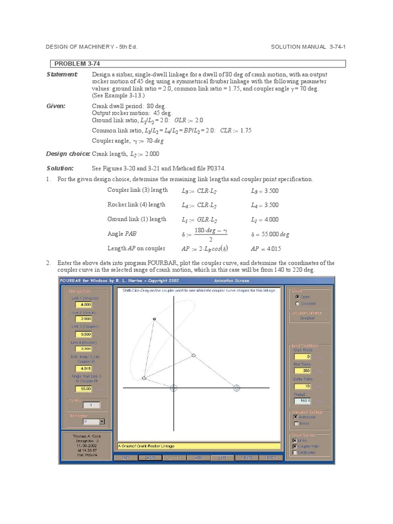 Design of Machinery - 5Th Ed. Solution Manual 3-74-1 | PDF ...