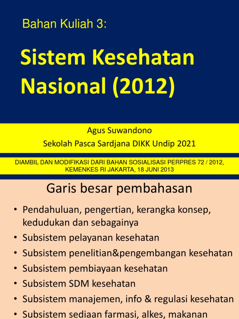 3 Sistem Kes Nas Terbaru SKN - 2012 | PDF