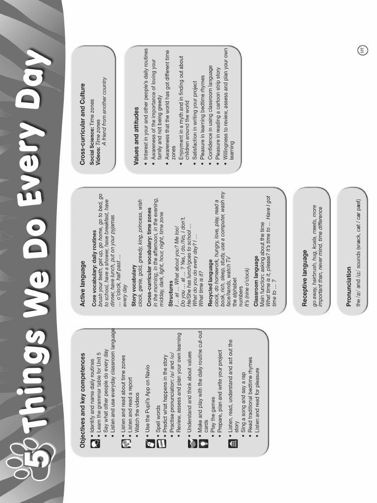 Daily routines word rap and activities | PDF | Vocabulary | Flashcard