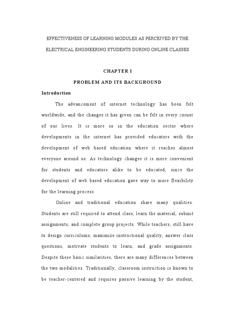 Hybrid Learning Chapter 1 2 3 With Questionnaire 3rd Draft | PDF ...