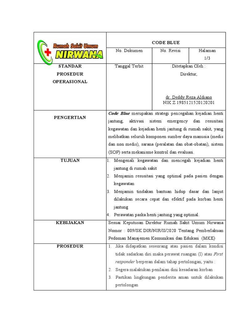 Sop Code Blue Ok | PDF