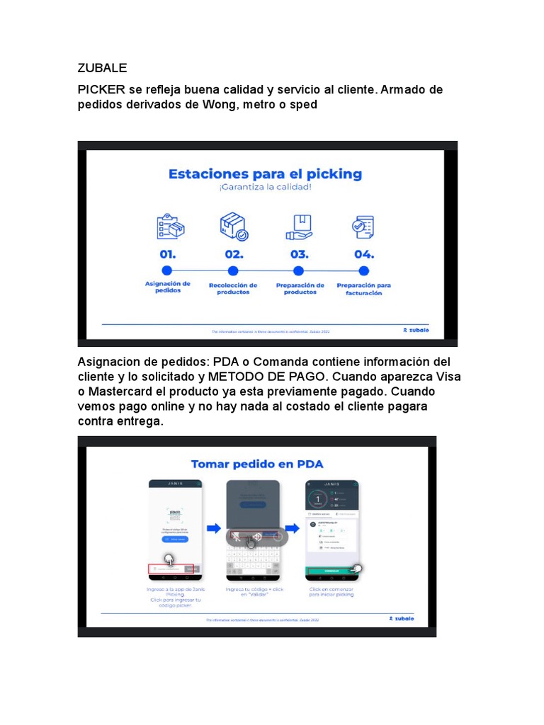 Guía de Armado de Pedidos Zubale | PDF