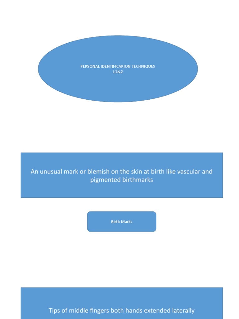 Personal Identification Techniques | PDF | Fingerprint | Forensic Science