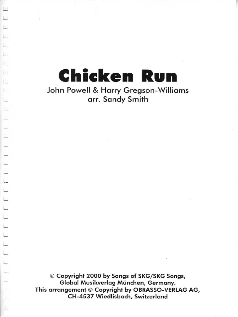 Chicken Run - J Powell & H Gregson - Conductor | PDF