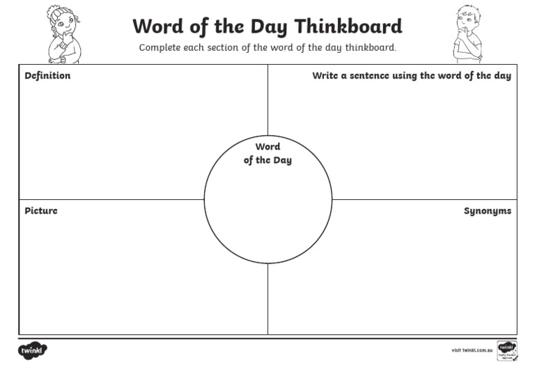 Au L 2548570 Word of The Day Thinkboard Activity Sheet English PDF | PDF