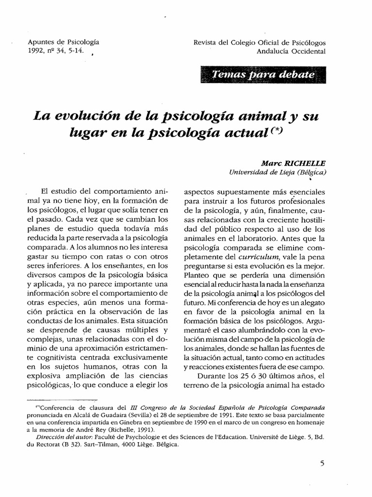 Psicología Animal | PDF