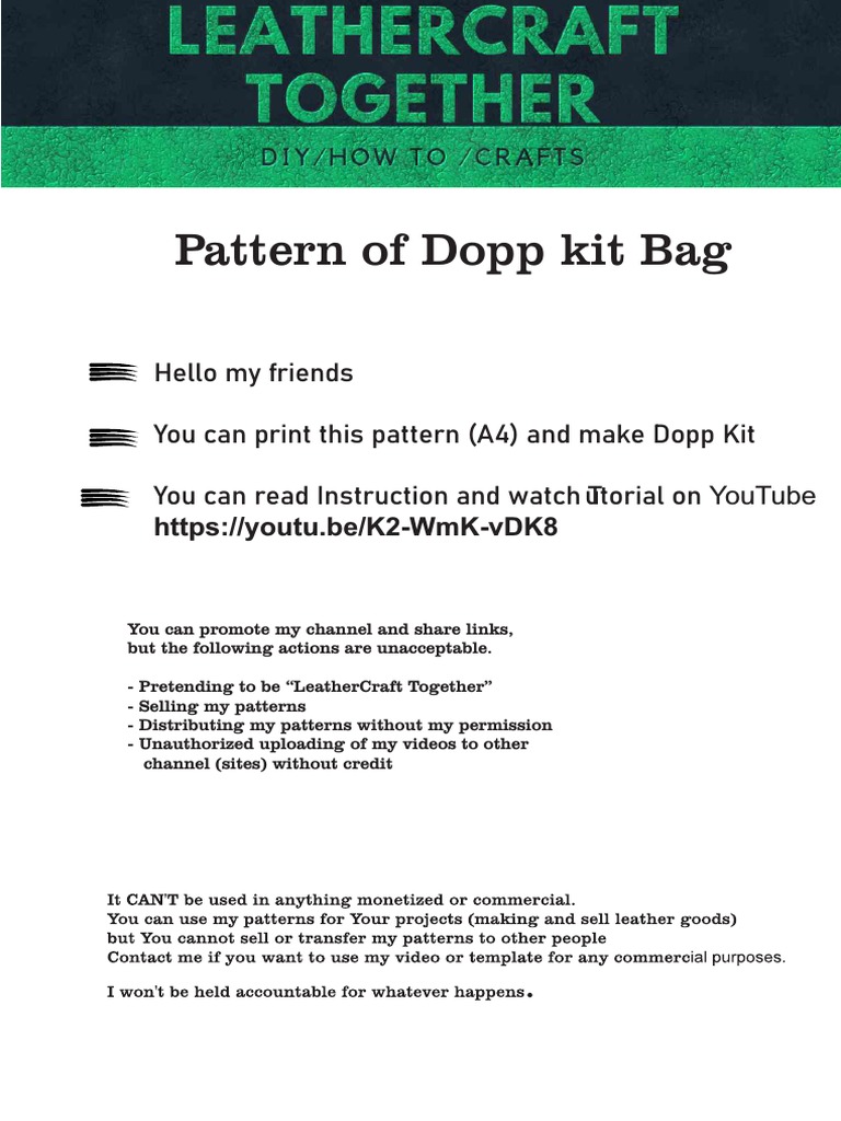 Dopp Kit Pattern Free | PDF