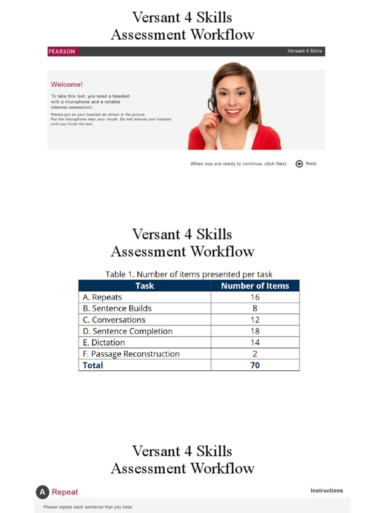 Versant 4 Skills Assessment Overview | PDF