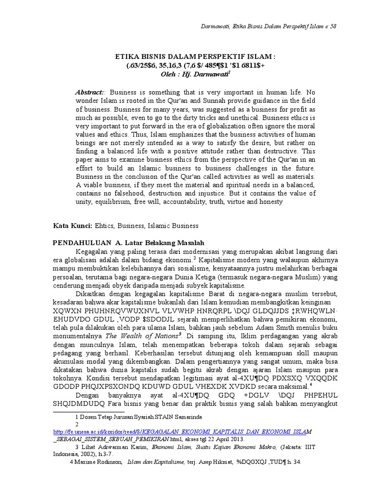 ID Etika Bisnis Dalam Perspektif Islam Eksp 1 | PDF