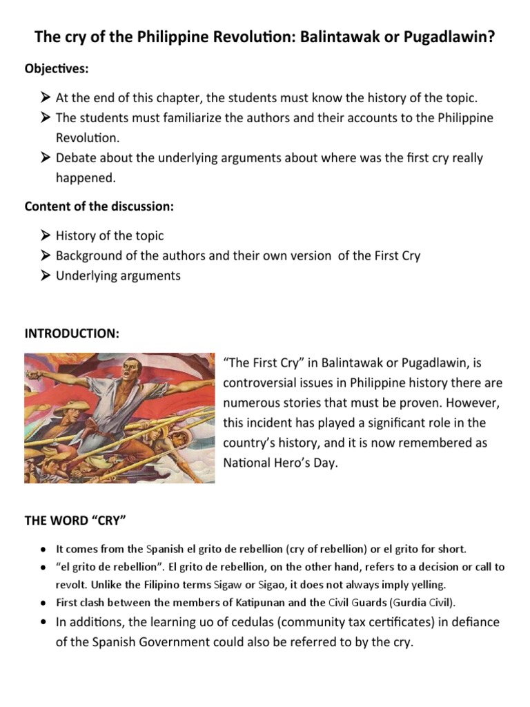 The Cry of The Philippine Revolution | PDF | Independence | Wars Of ...