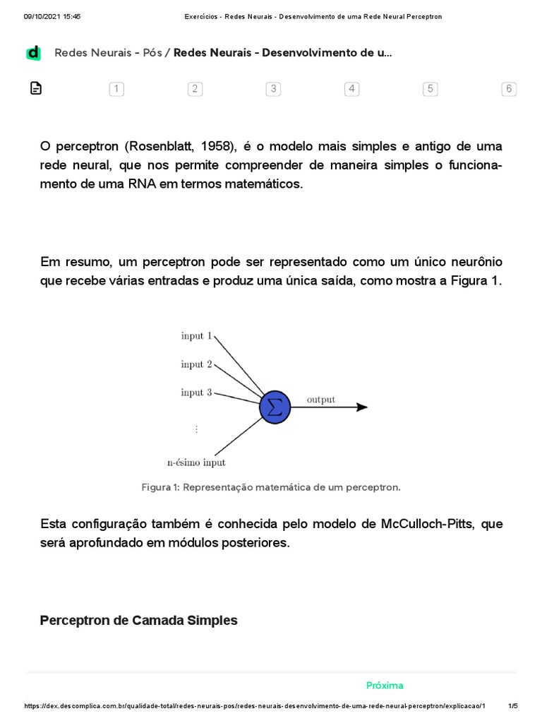 Aula 03 - Desenvolvimento de Uma Rede Neural Perceptron | PDF | Rede ...