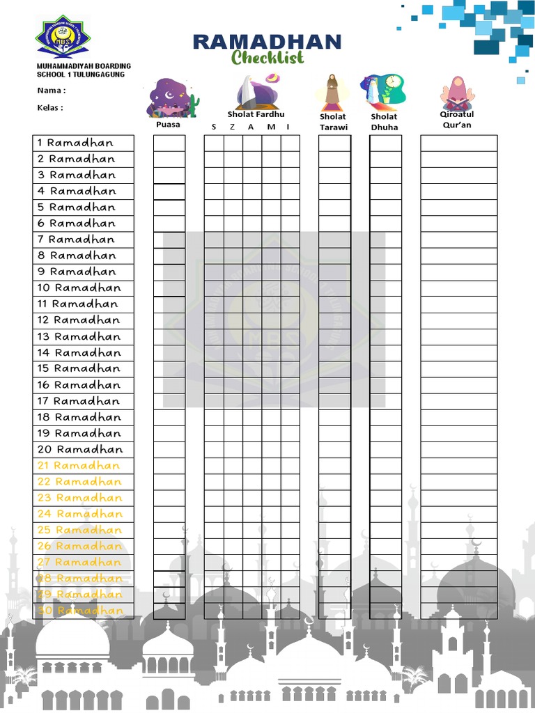 RAMADHAN Checklist | PDF