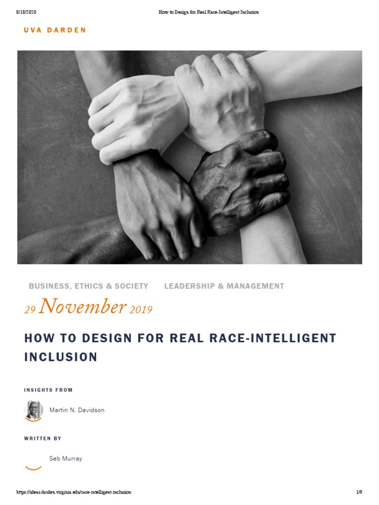 To Design For Real Race Intelligent Inclusion | PDF | Race (Human ...