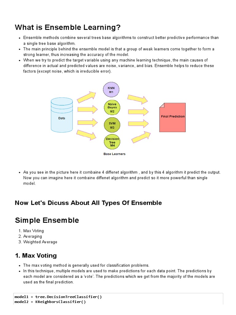 Ensemble Learning | PDF | Machine Learning | Algorithms