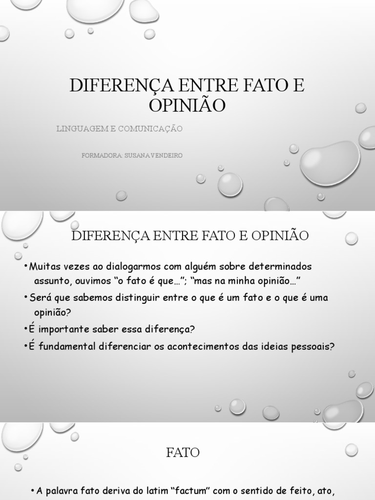 Diferença Entre Fato e Opinião | PDF