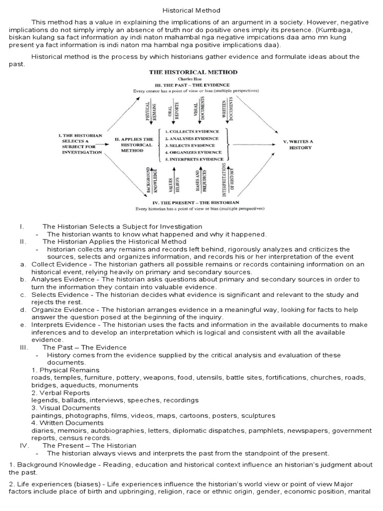 Historical Method | PDF | Historian | Evidence