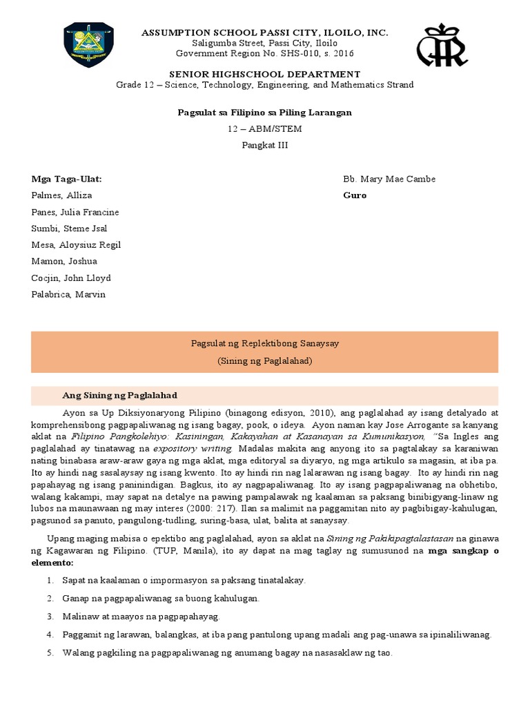 Handout Sa Fil | PDF